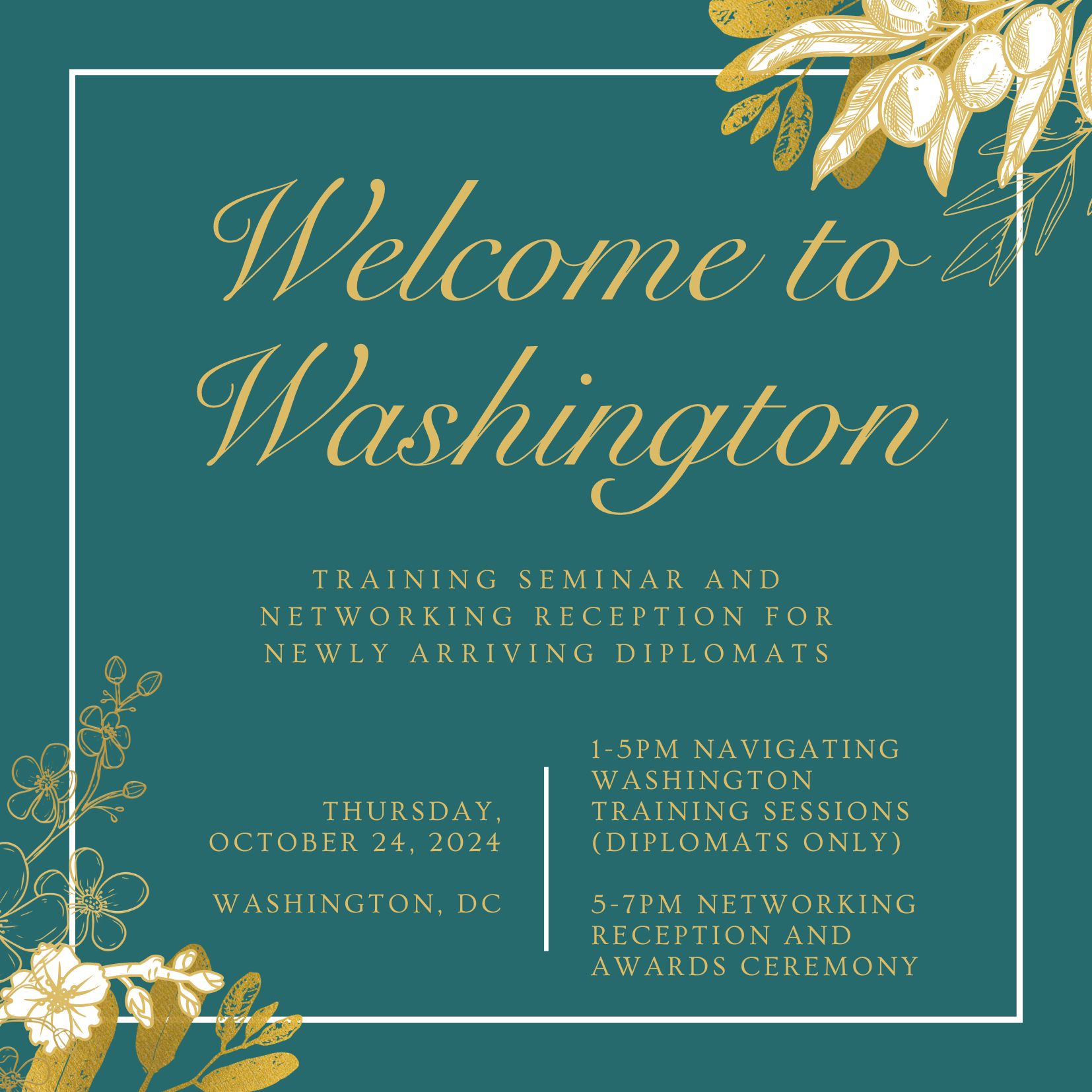 2024 “Welcome to Washington” Diplomatic Training Seminar & Reception ...